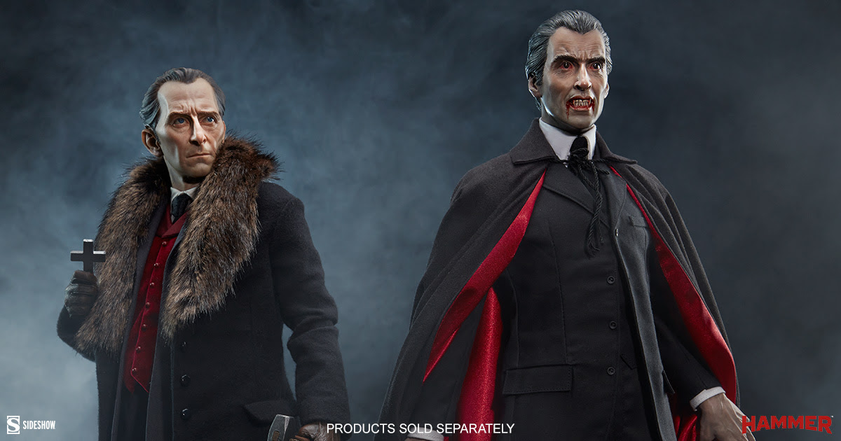 Sideshow Collectible Statues Of Christopher Lee And Peter Cushing Bring ...