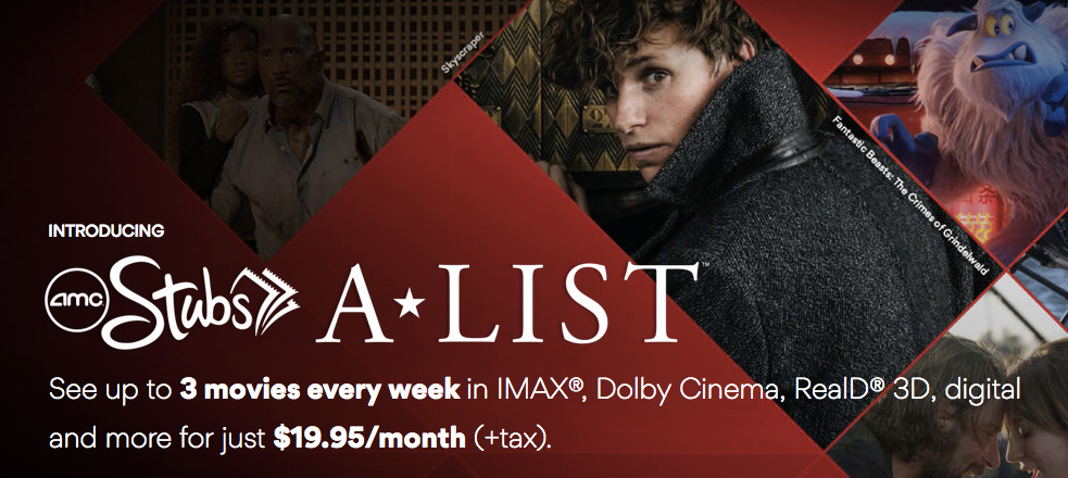 AMC Stubs A-List Now Lets You Buy Tickets From Fandango And Atom Tickets