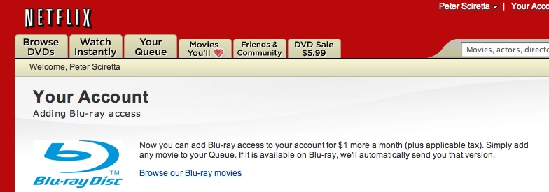 Netflix Charging $1 More For Blu-Ray