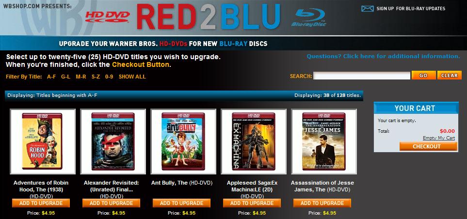 Warner Bros. Launches Red2Blu Program, Offers Blu-Ray Copies Of HD-DVDs ...